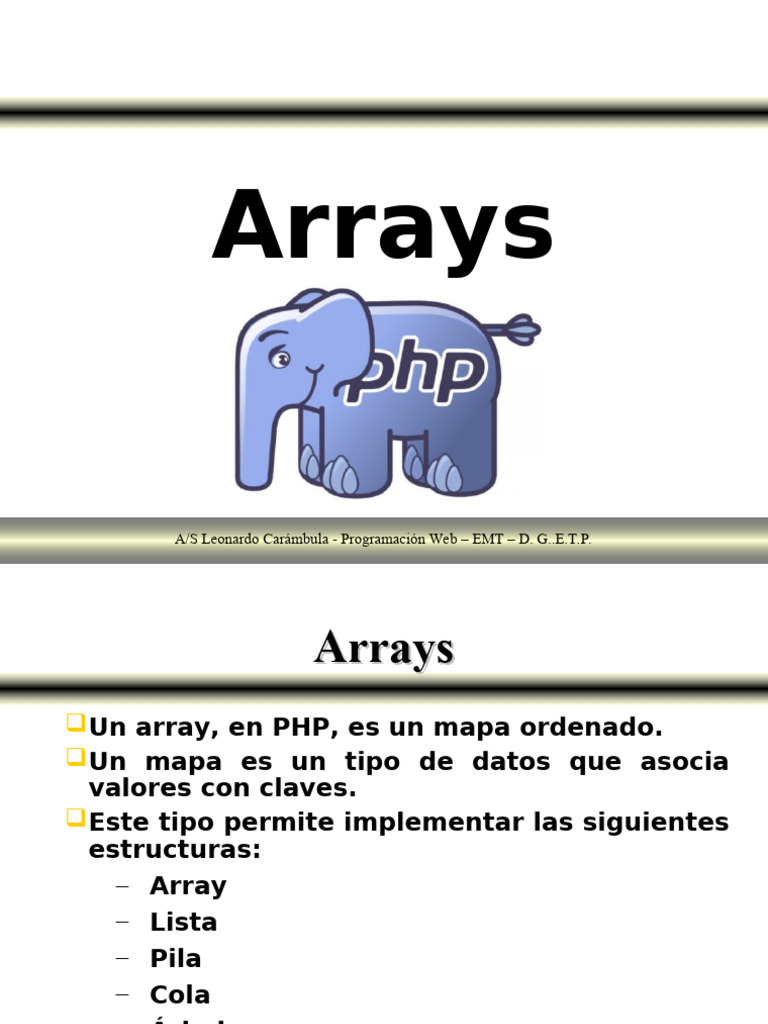 2021 Programacion Web 5 Arrays | PDF