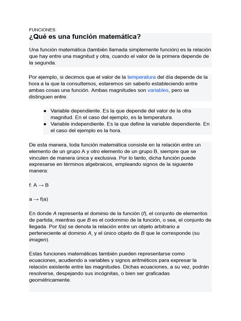 Teórico - Práctico de Funciones | PDF