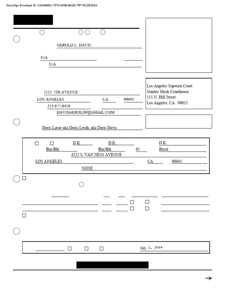 Form CH 130 Civil Harass Hearing Gerold Davis Filed 07082024 | PDF