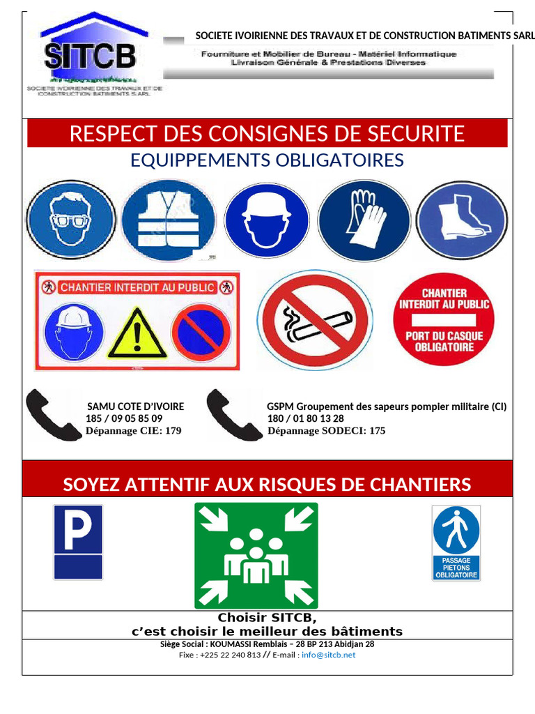 CONSIGNE DE SECURITE SITCB | PDF