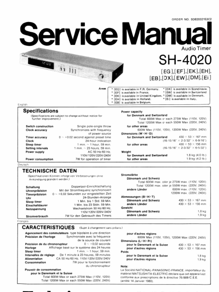 SH4020 SM Technics | PDF