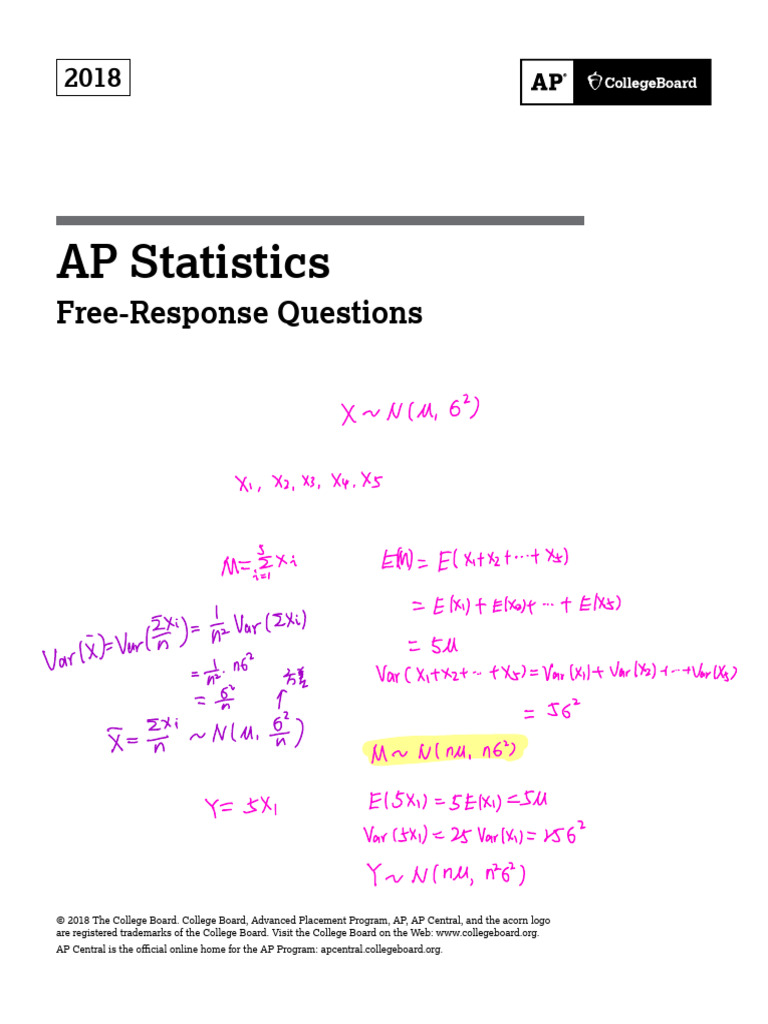 AP Ap18 FRQ Statistics | PDF