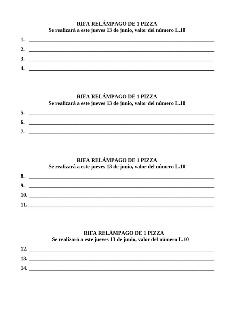 RIFA RELÁMPAGO Escuela | PDF