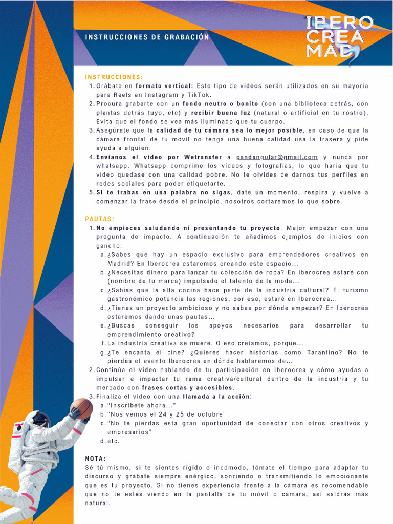 Guía para Vídeos de Ponentes MMVV 2024 | PDF