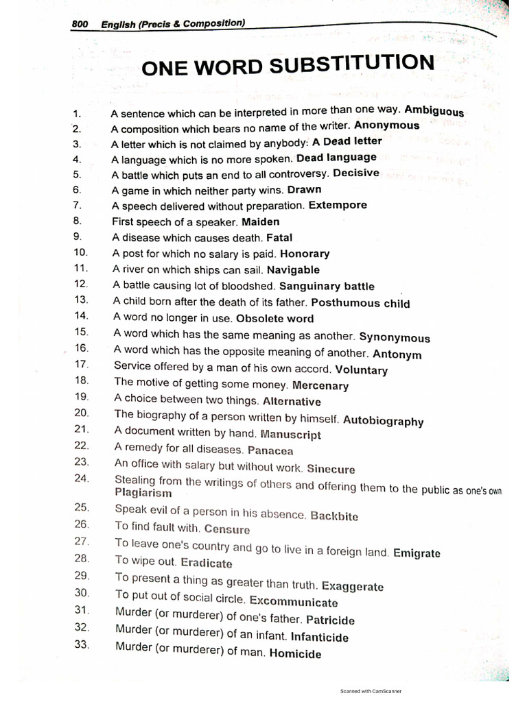 14-One Word Substitution | PDF