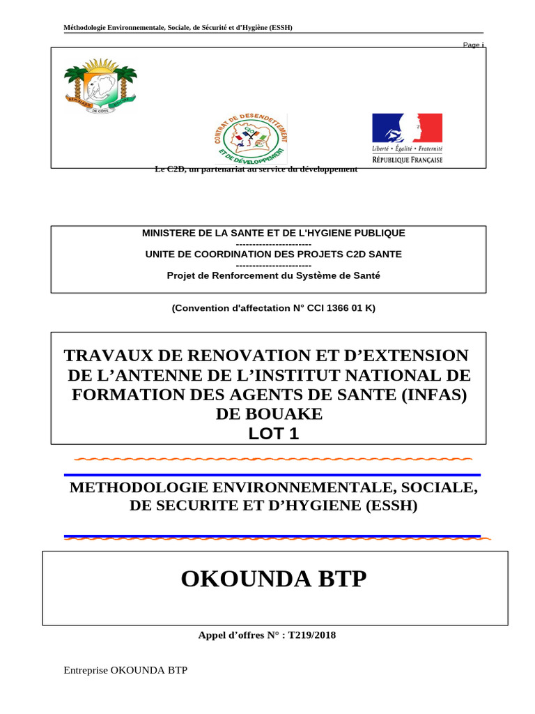 Methodologie ESSH OKOUNDA BTP - INFAS Bouake | PDF