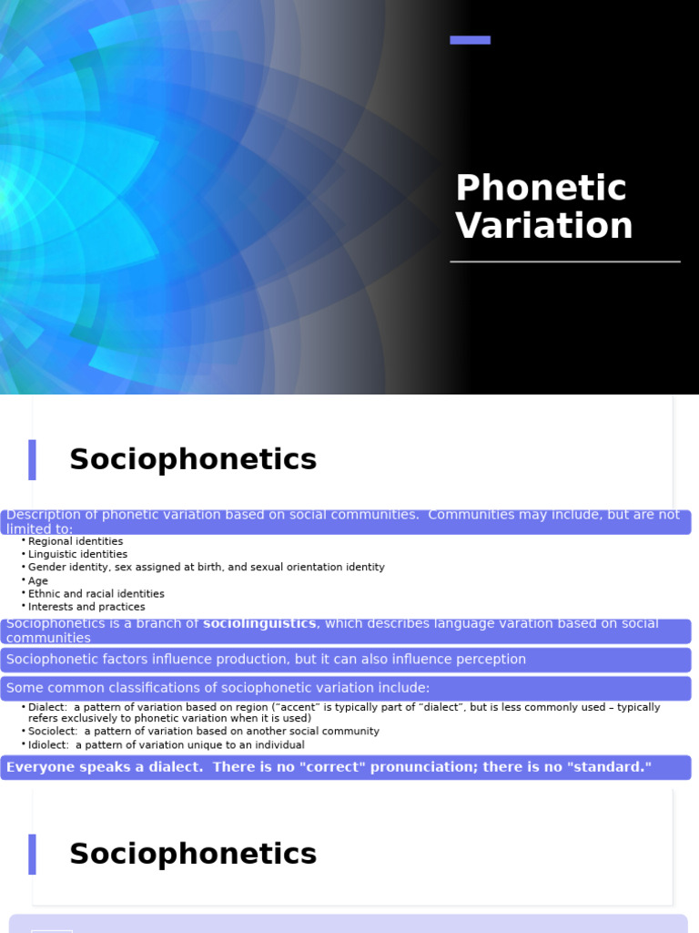 Phonetic Variation - Tagged | PDF
