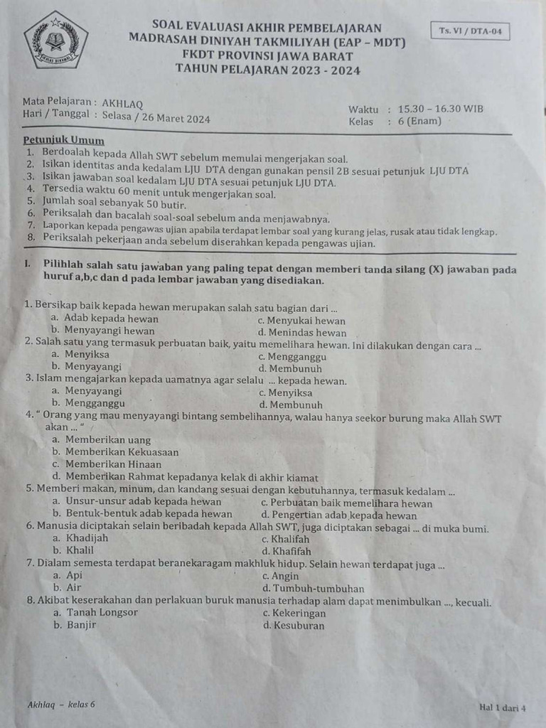 Soal Eap-Akhlak | PDF