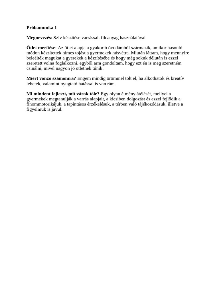 Próbamunka 1 Vizu | PDF