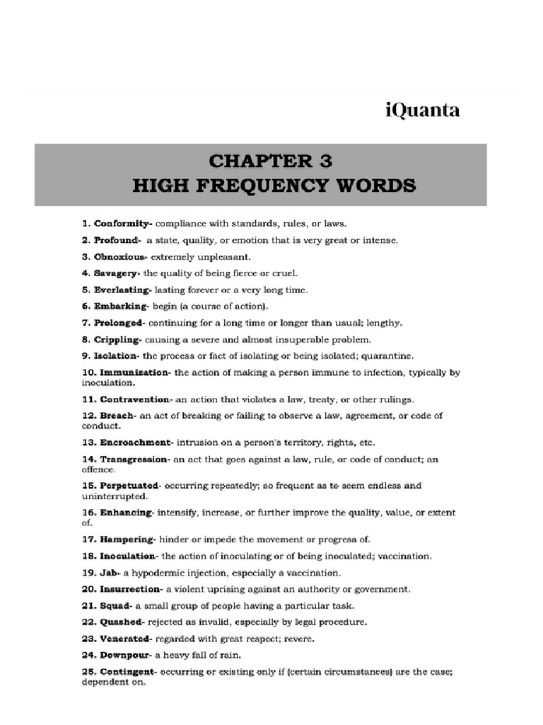 100 High Frequency Words for NMAT and SNAP.docx · Version 1_20240830 ...