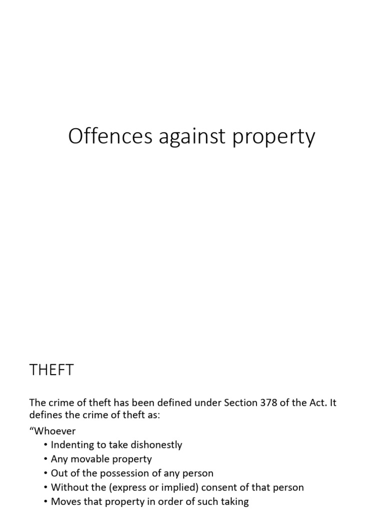 Offences Against Property | PDF