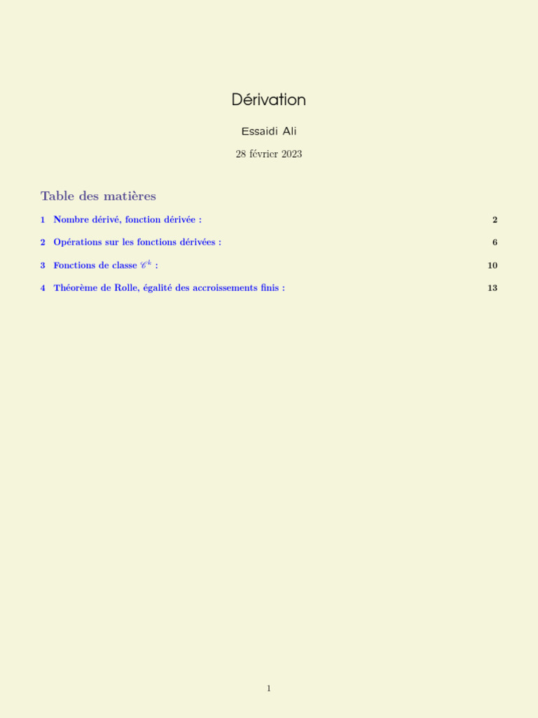 Derivation | PDF