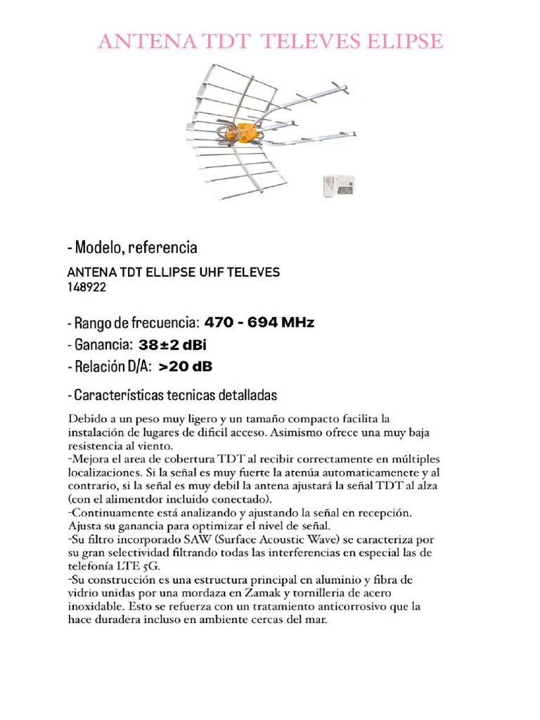 Antenas TDT GMB | PDF