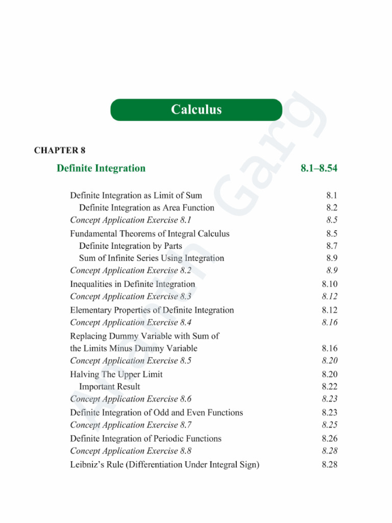 Definite Integration Chapter | PDF