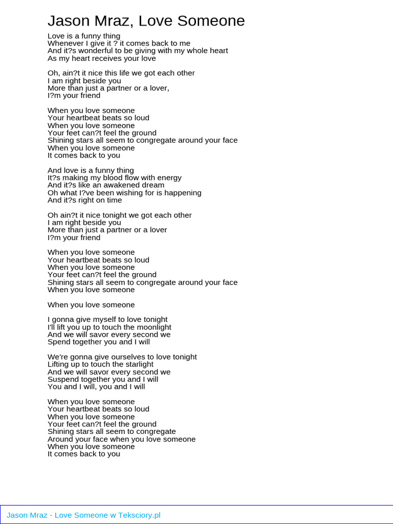 Jason Mraz Love Someone | PDF