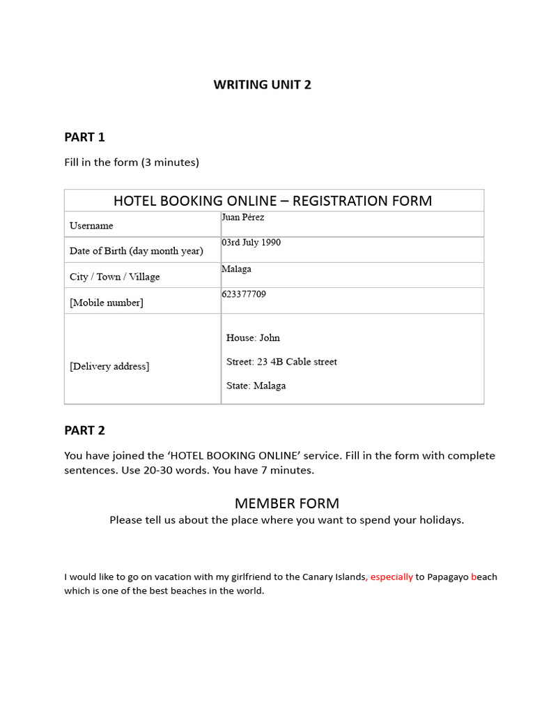 Writing Unit 2 | PDF