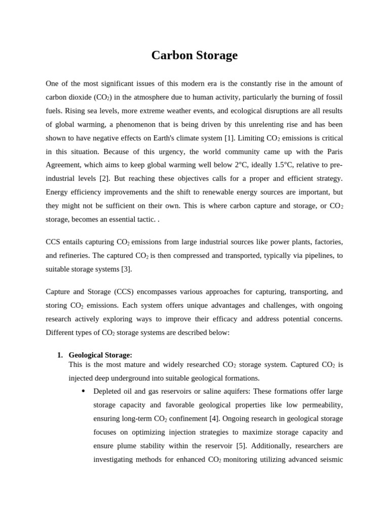 Effective Carbon Storage Solutions | PDF | Carbon Capture And Storage ...