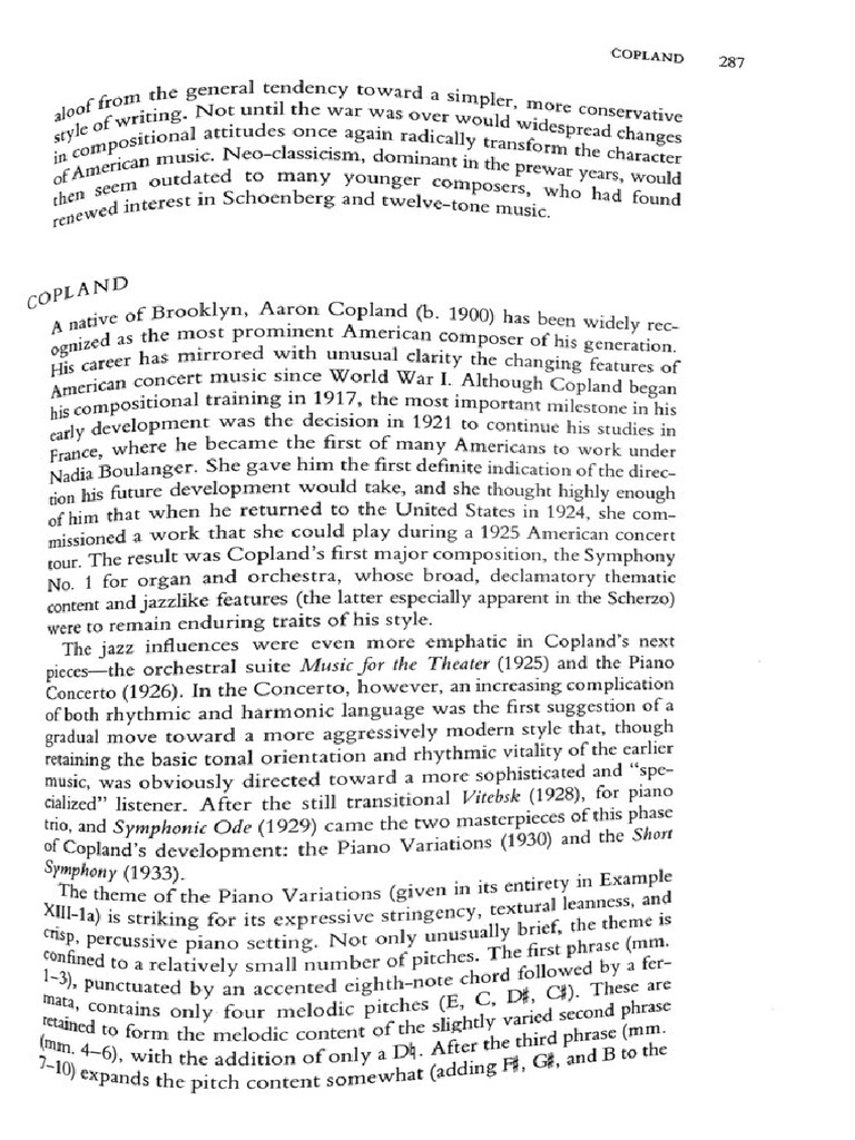 Robert P. Morgan, Copland PG 287-290 | PDF