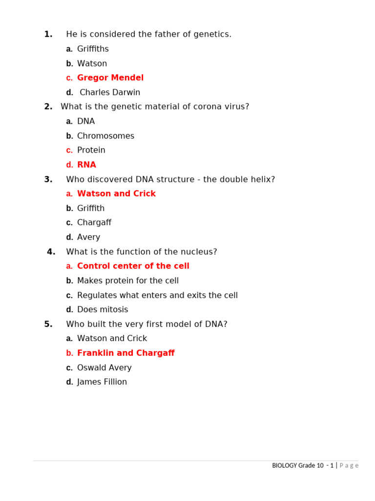 Bio Revision T2 | PDF