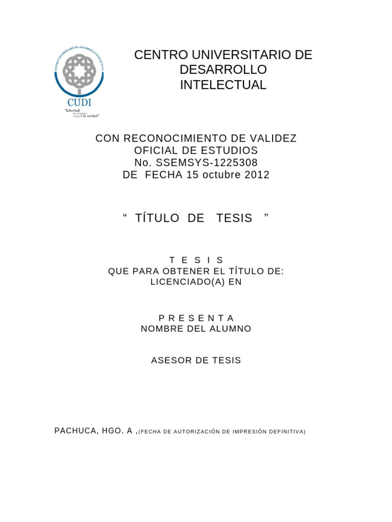 Formato de Tesis Cudi Actual | PDF