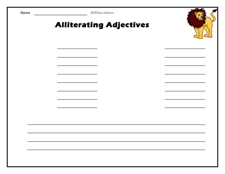 alleteration wsheet 3 | PDF