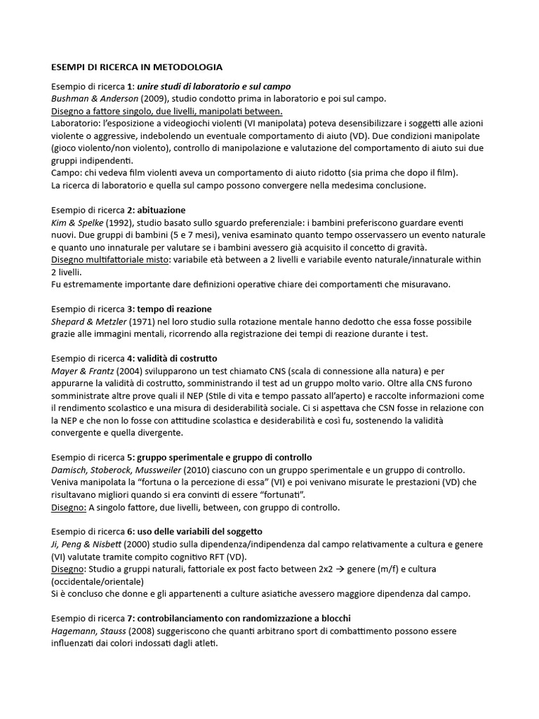 Esempi Di Ricerca | PDF