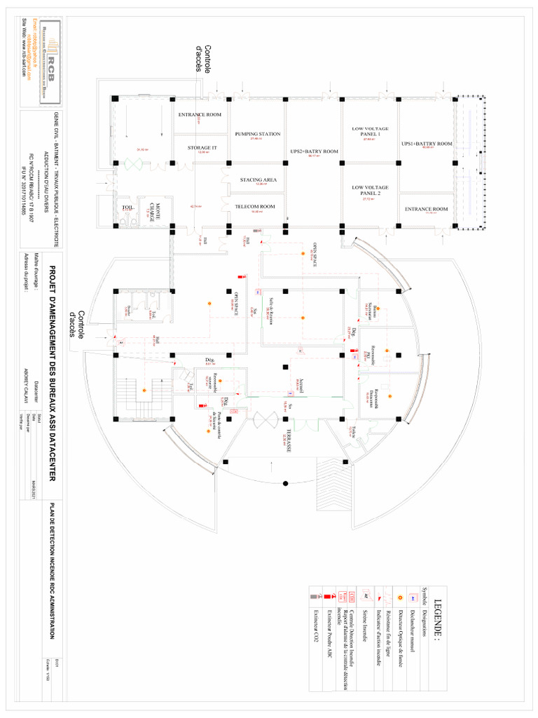 Plan de Detection Incendie RDC Administration | PDF