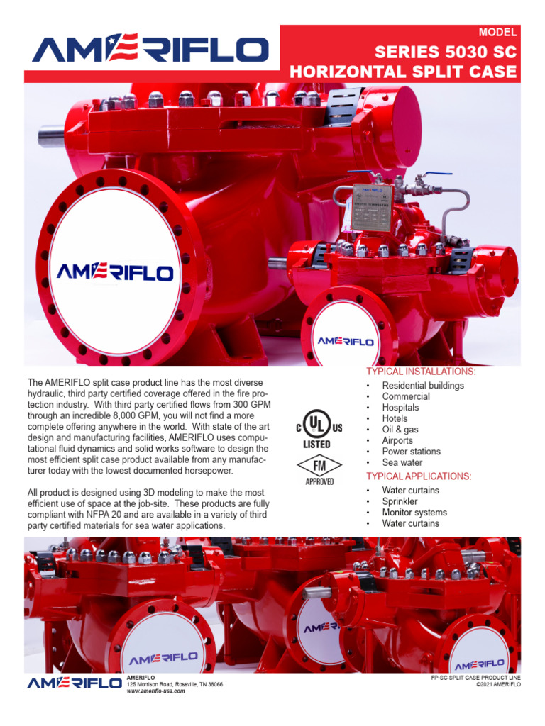 AMERIFLO Series 5030 SC Split Case Pumps | PDF | Pump | Technology ...