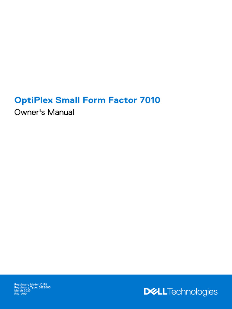 Optiplex Small Form Factor 7010 | PDF