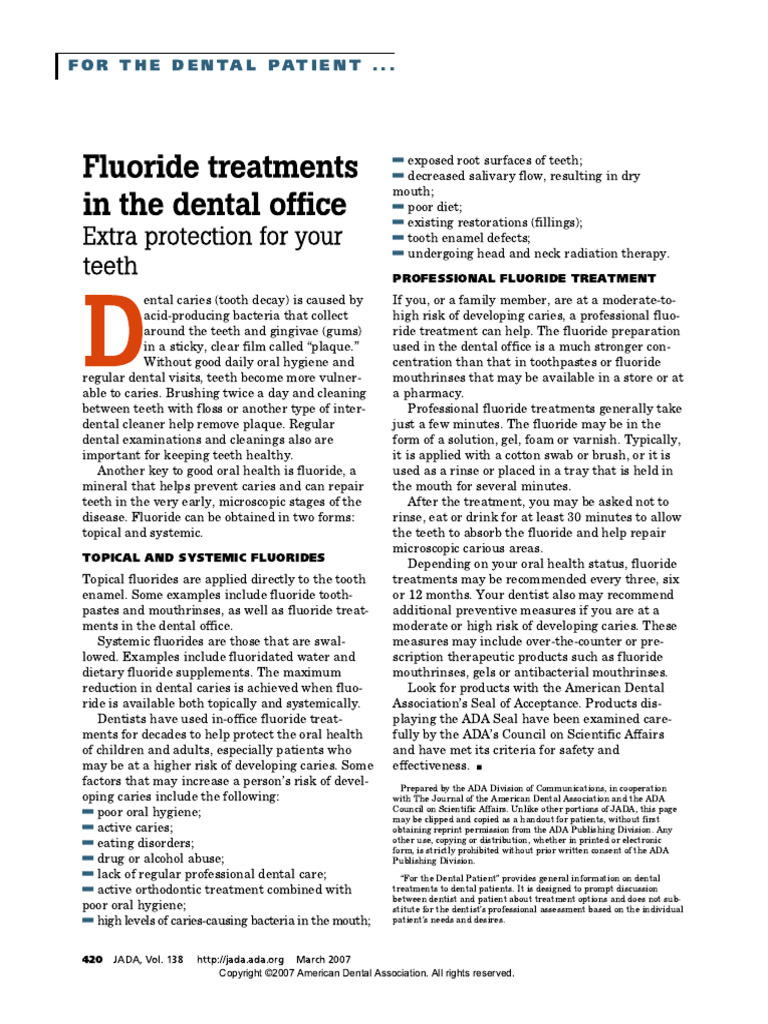 Fluoride Application | PDF