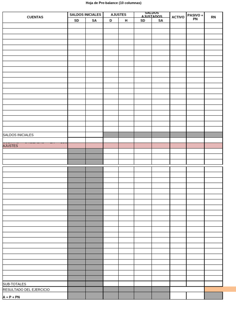 Hoja de Pre Balance 8 y 10 Columnas 7 | PDF
