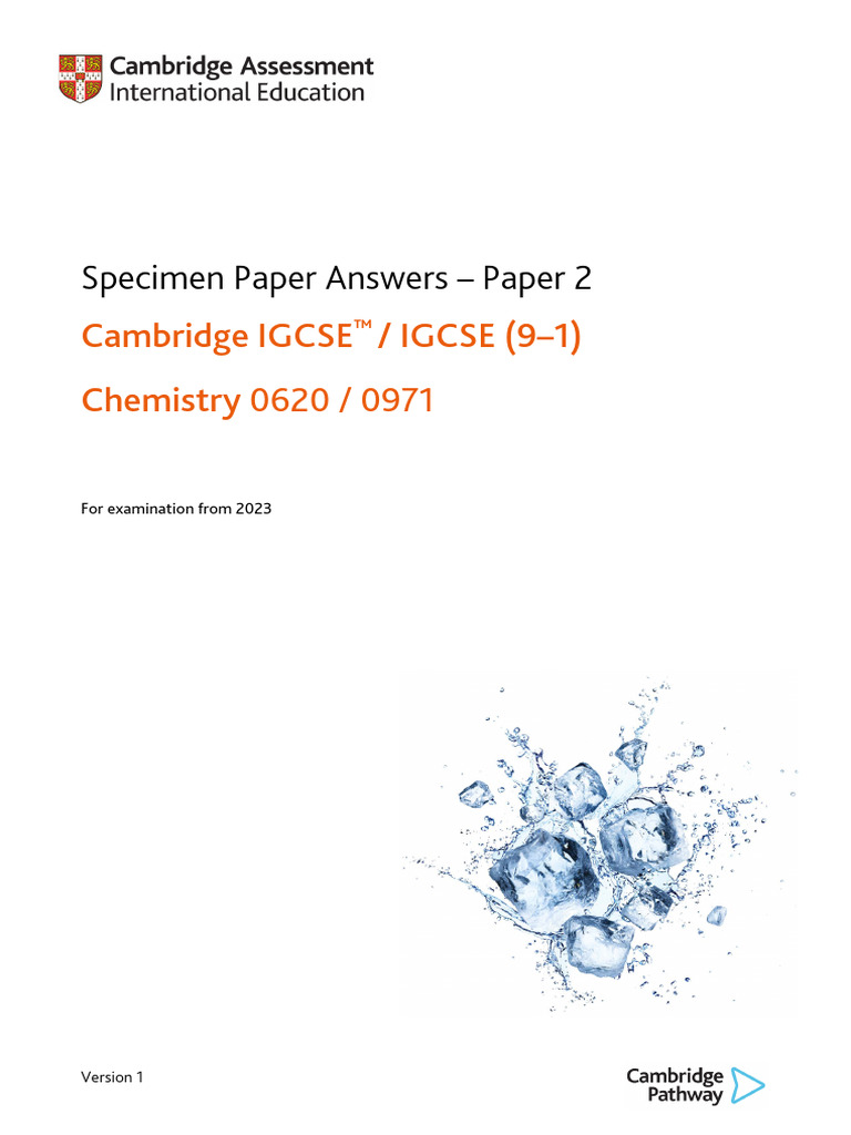0620 Specimen Paper Answers Paper 2 (For Examination From 2023) | PDF