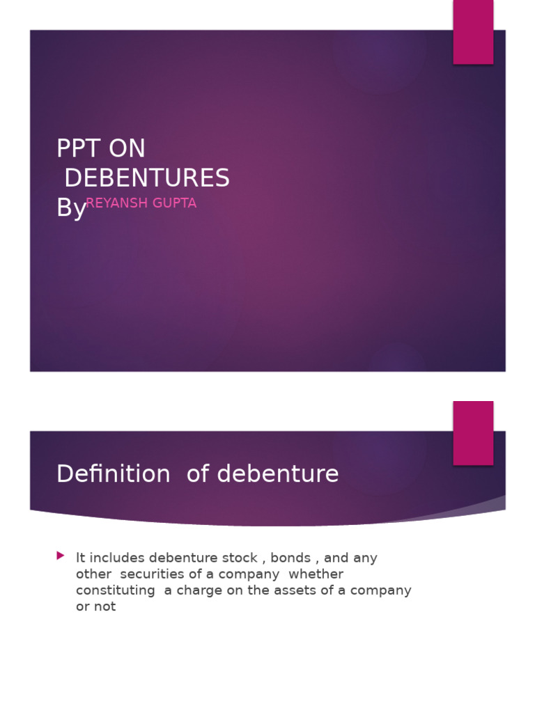PPT-ON-DEBENTURES | PDF