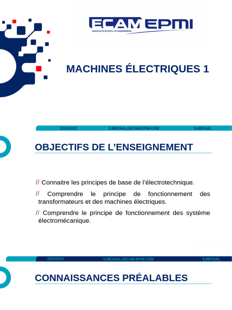 COURS MACHINES ELECTRIQUES - CHAPITRE I | PDF
