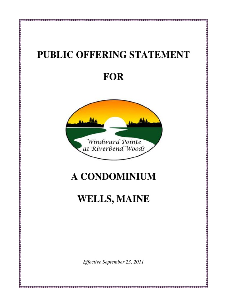 Windward Pointe - Public Offering Statement | PDF | Implied Warranty ...