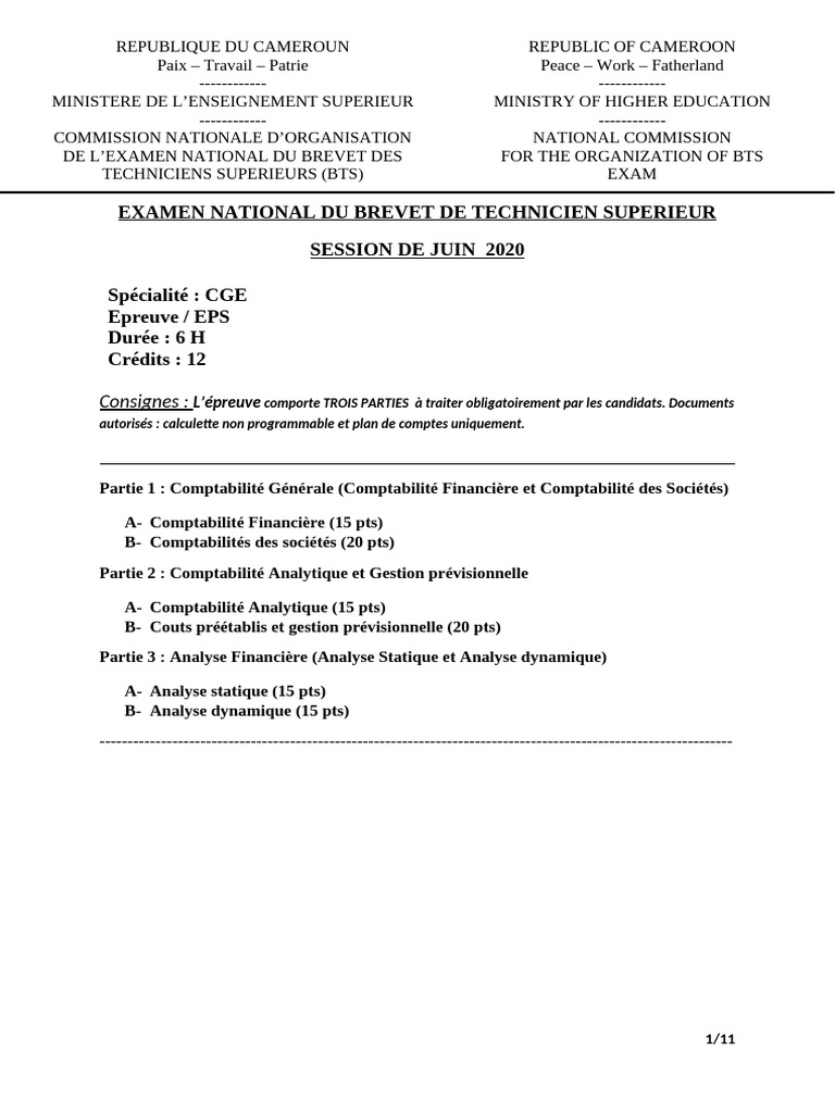 BTS CGE Sujet01 75 | PDF