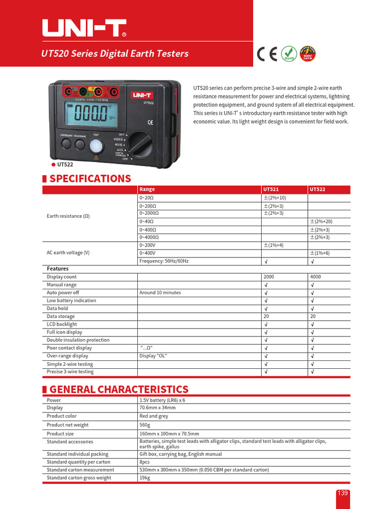 Ficha Ut522 Uni T | PDF