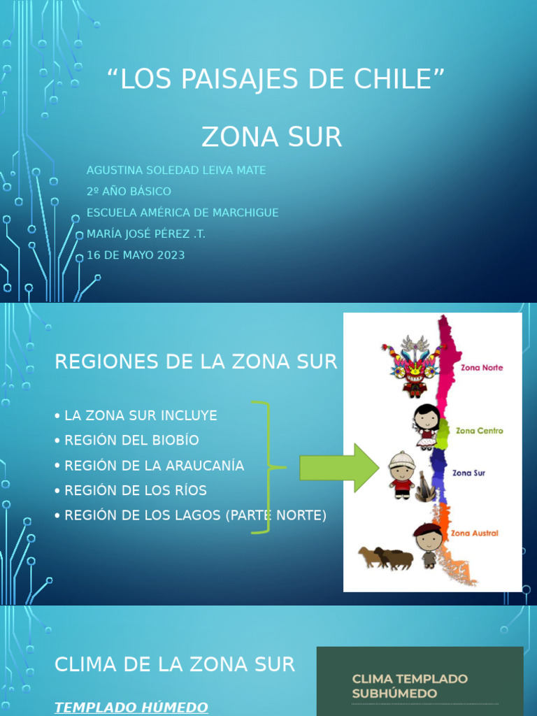 Los Paisajes de Chile Zona Sur Agustina Leiva | PDF