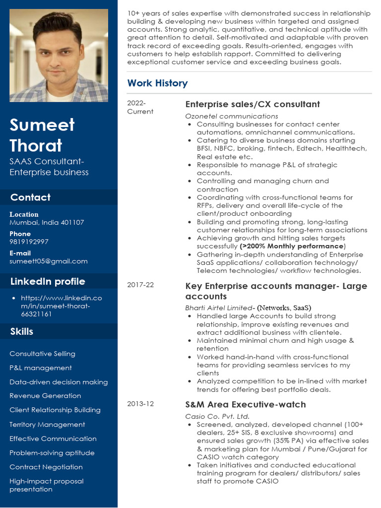 Sumeet Thorat Resume Final | PDF