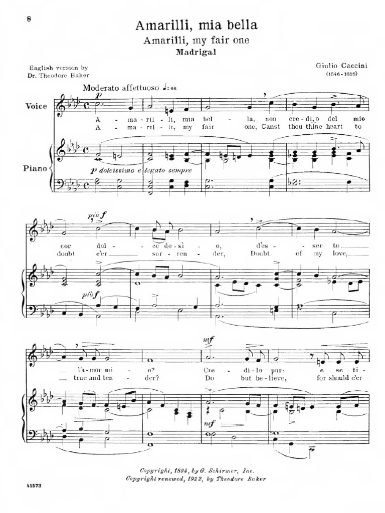 Amarilli Mia Bella | PDF