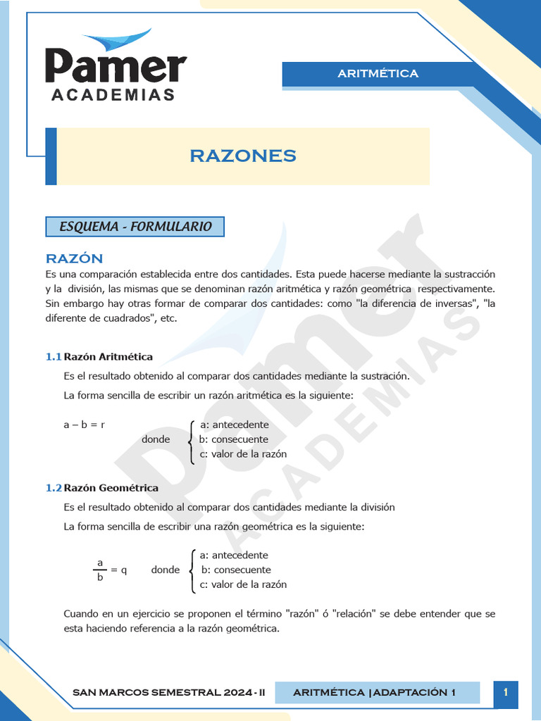 Aritmetica - Adap 1 | PDF | Proporción | Aritmética