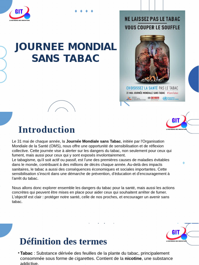 Sensibilisation Journee Mondiale Sans Tabac Pdf