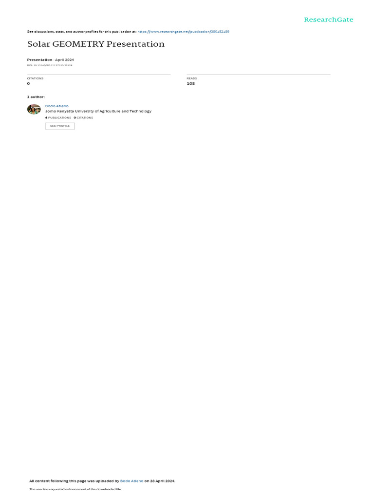 Solar Geometry Presentation | PDF