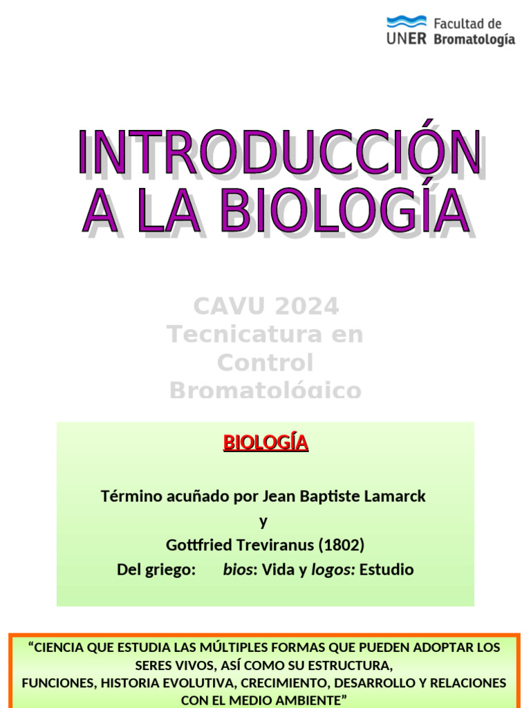 Clase 1 Introduccion A La Biologia | PDF