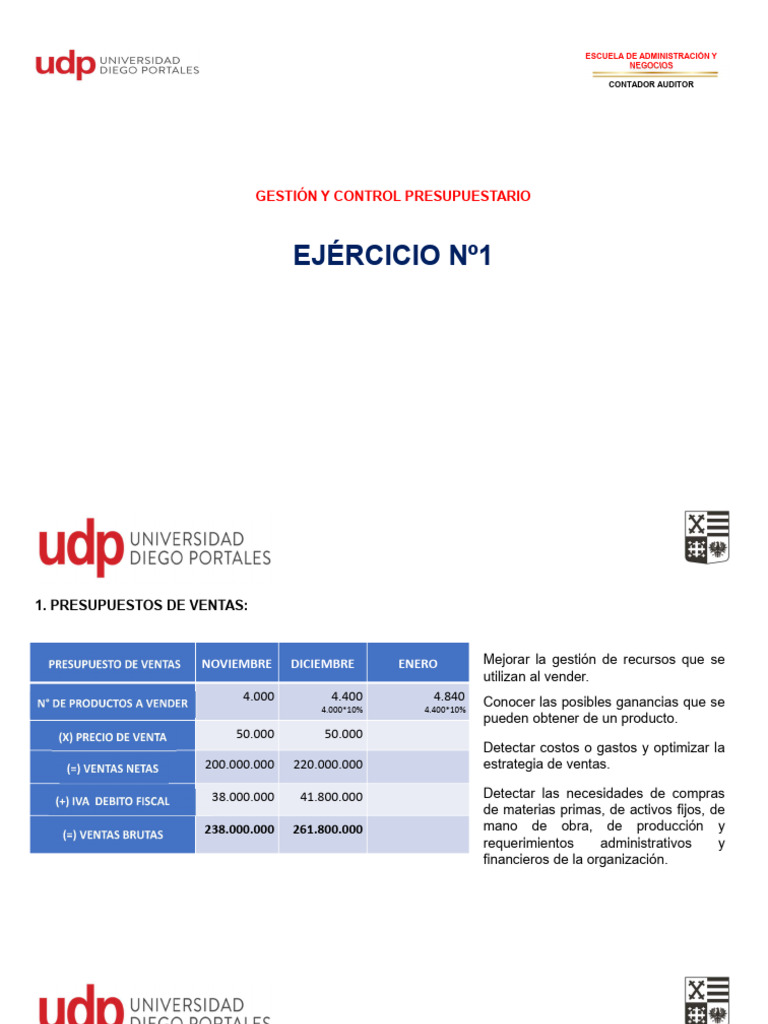 Desarrollo Ejercicio Nº1 (Ppto. Fciero) | PDF