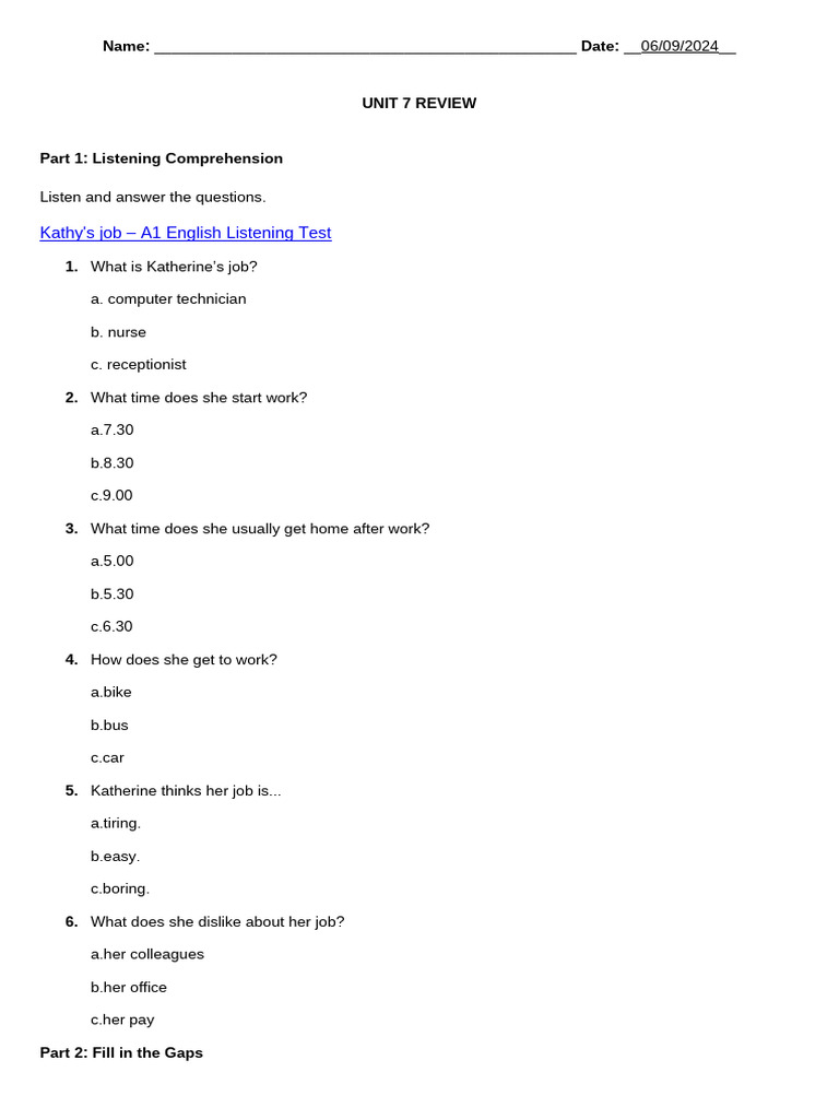Unit 7 Review | PDF