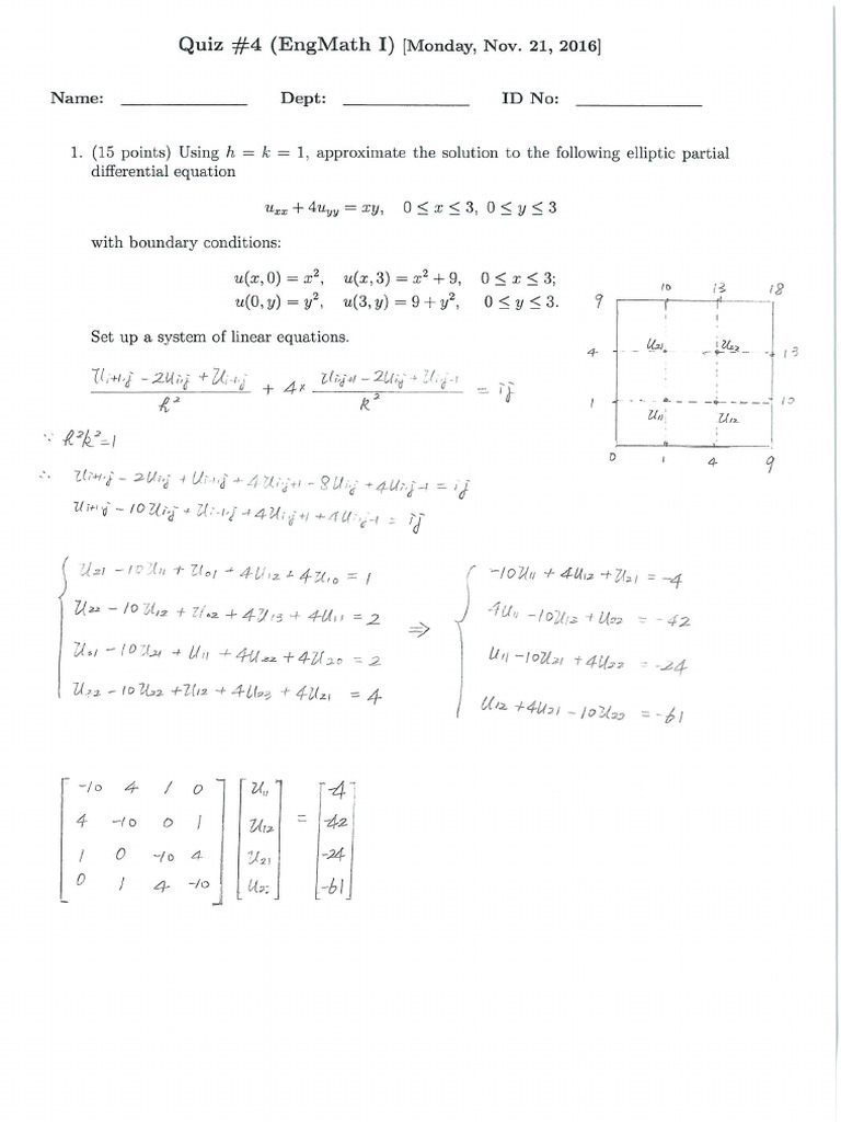 2016 Quiz4 Solution | PDF