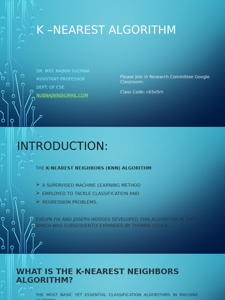 KNN Presentation | PDF | Learning | Algorithms And Data Structures