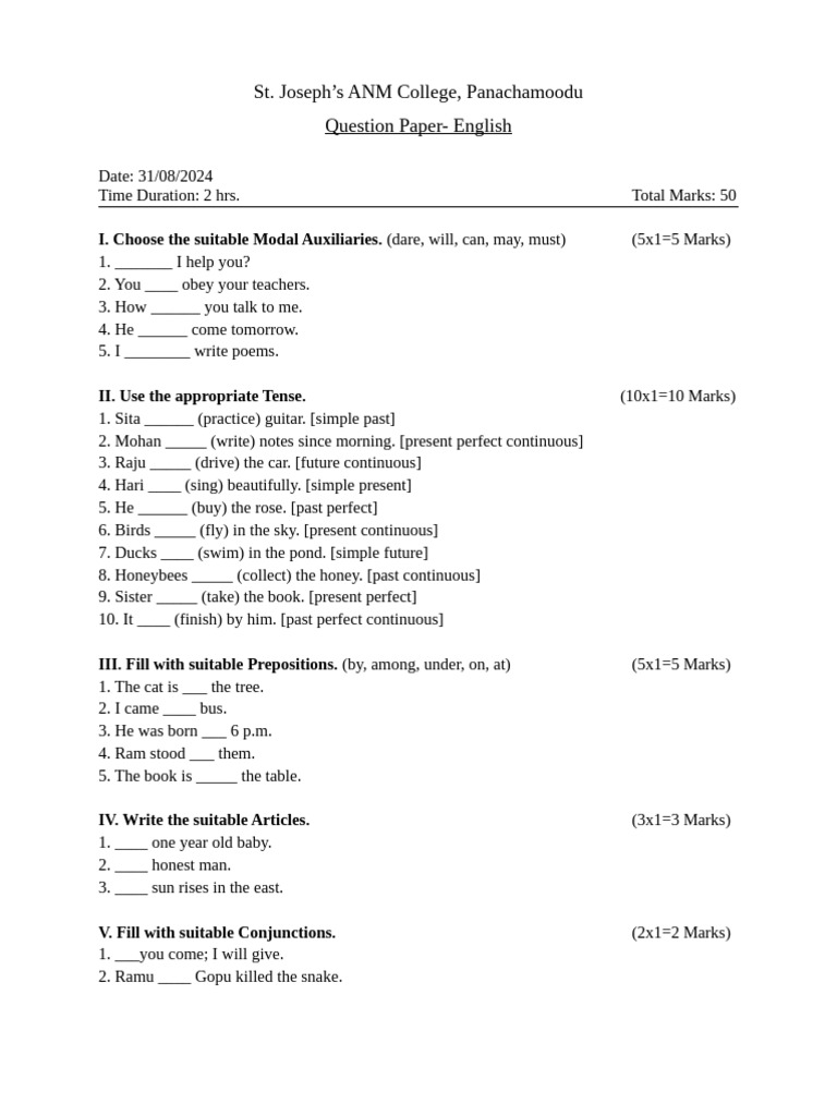 English QP | PDF