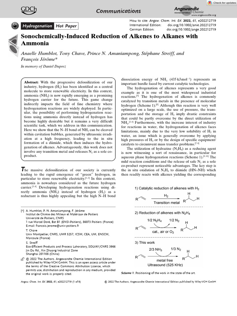 Angew Chem Int Ed - 2022 - Humblot - Sonochemically Induced Reduction ...
